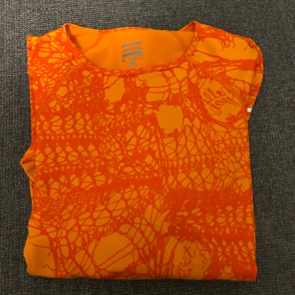 Nike | Tops | Nike Pro Bright Orange Top | Poshmark